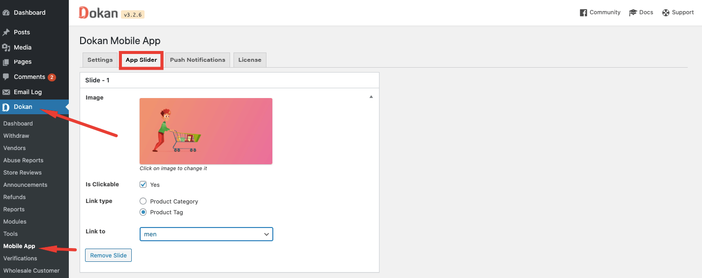 Setting Up Dokan Mobile App Slider Documentation - Dokan