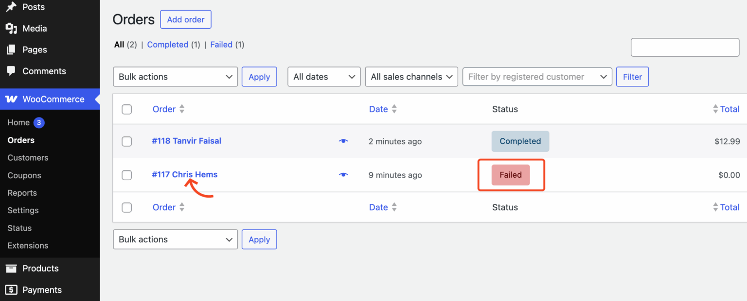 WooCommerce Failed Orders? Here’s How to Resolve Them